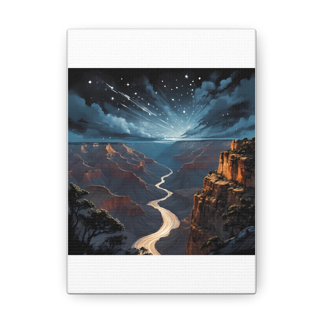 Grand Canyon Meteor Shower Canvas Art: Starlit Sky Print - Etsy