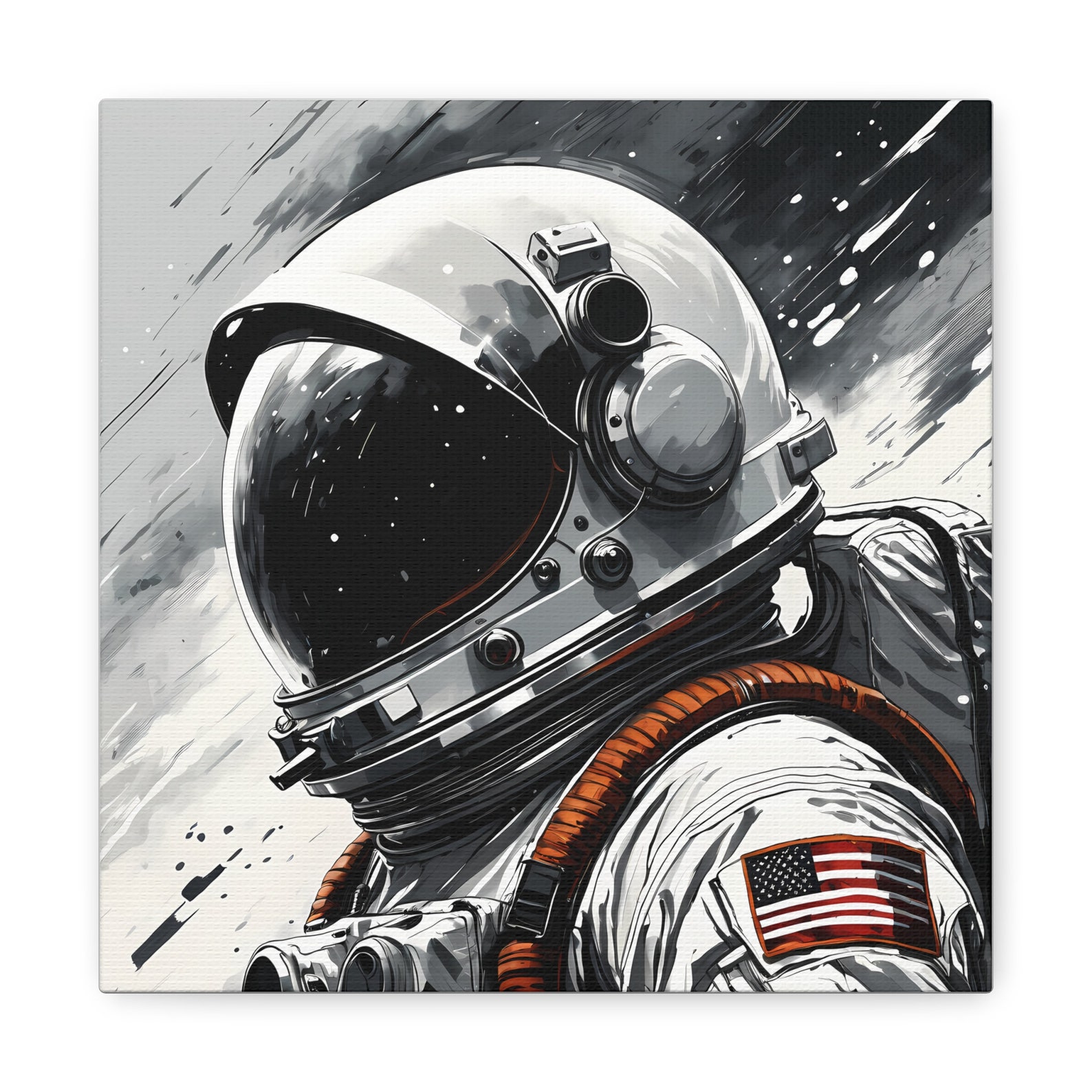 Astronaut in Space Art Canvas - Cosmic Explorer Illustration - Stellar ...