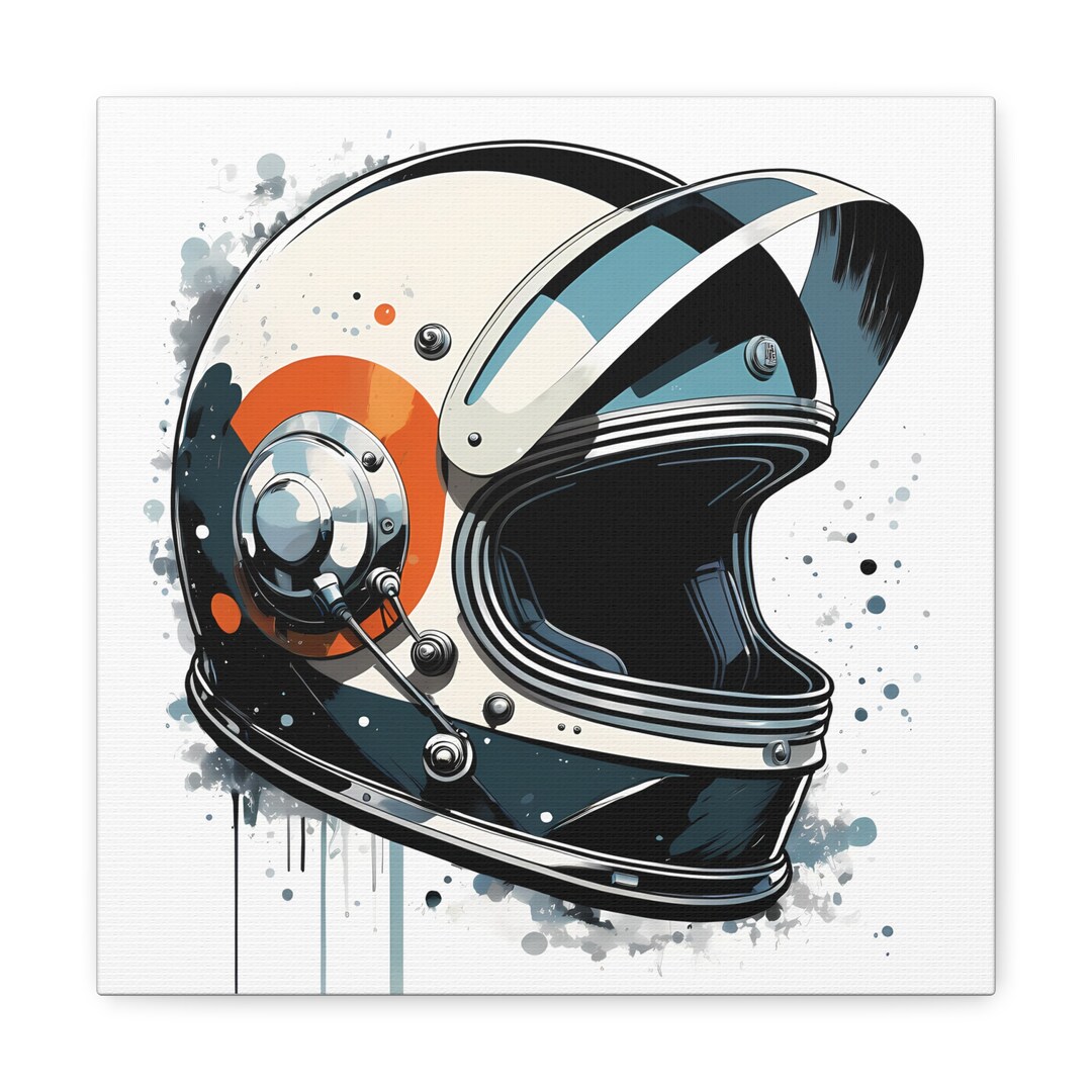 Retro Spaceman Helmet Canvas Art - Nostalgic Space Age Aesthetics ...