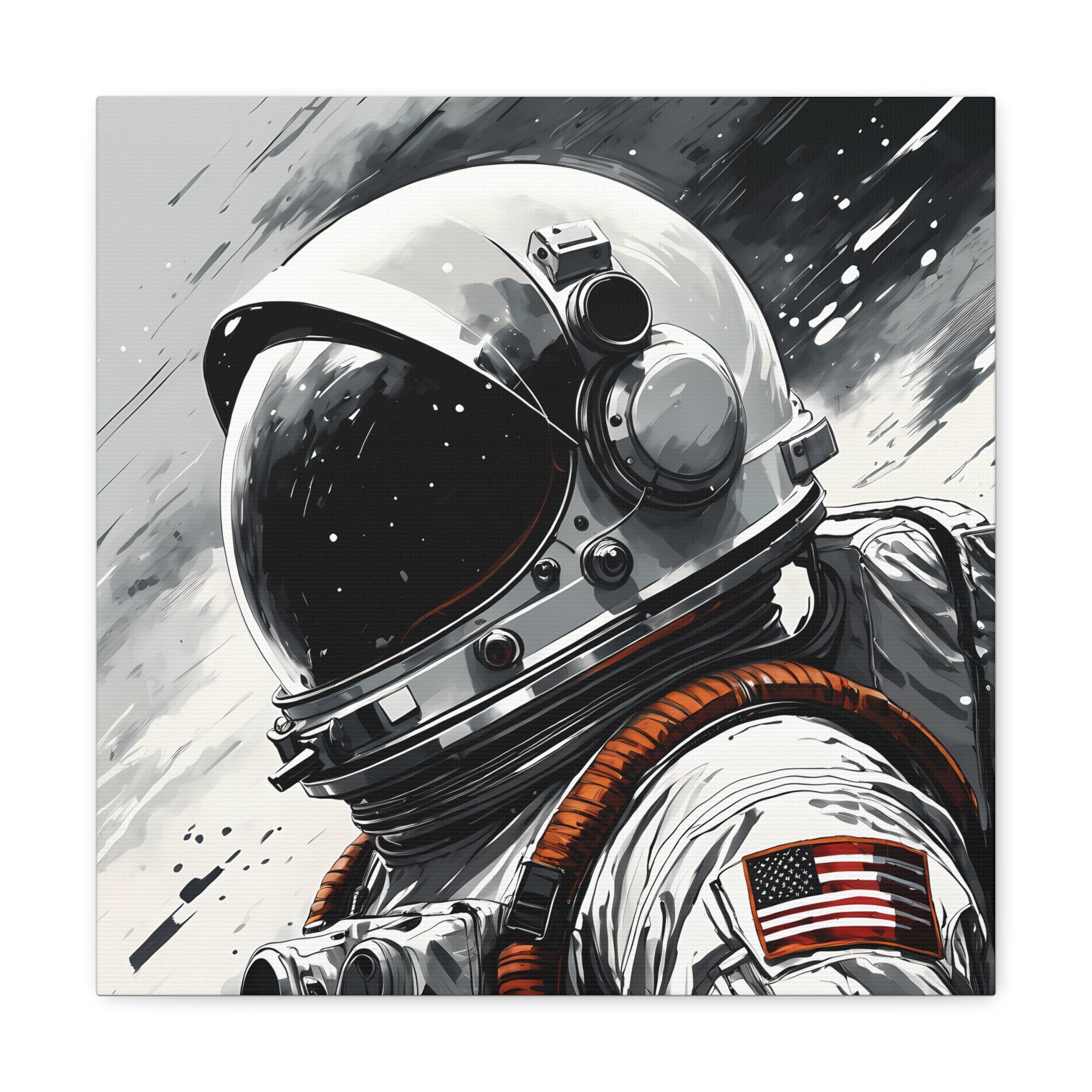 Astronaut in Space Art Canvas - Cosmic Explorer Illustration - Stellar ...