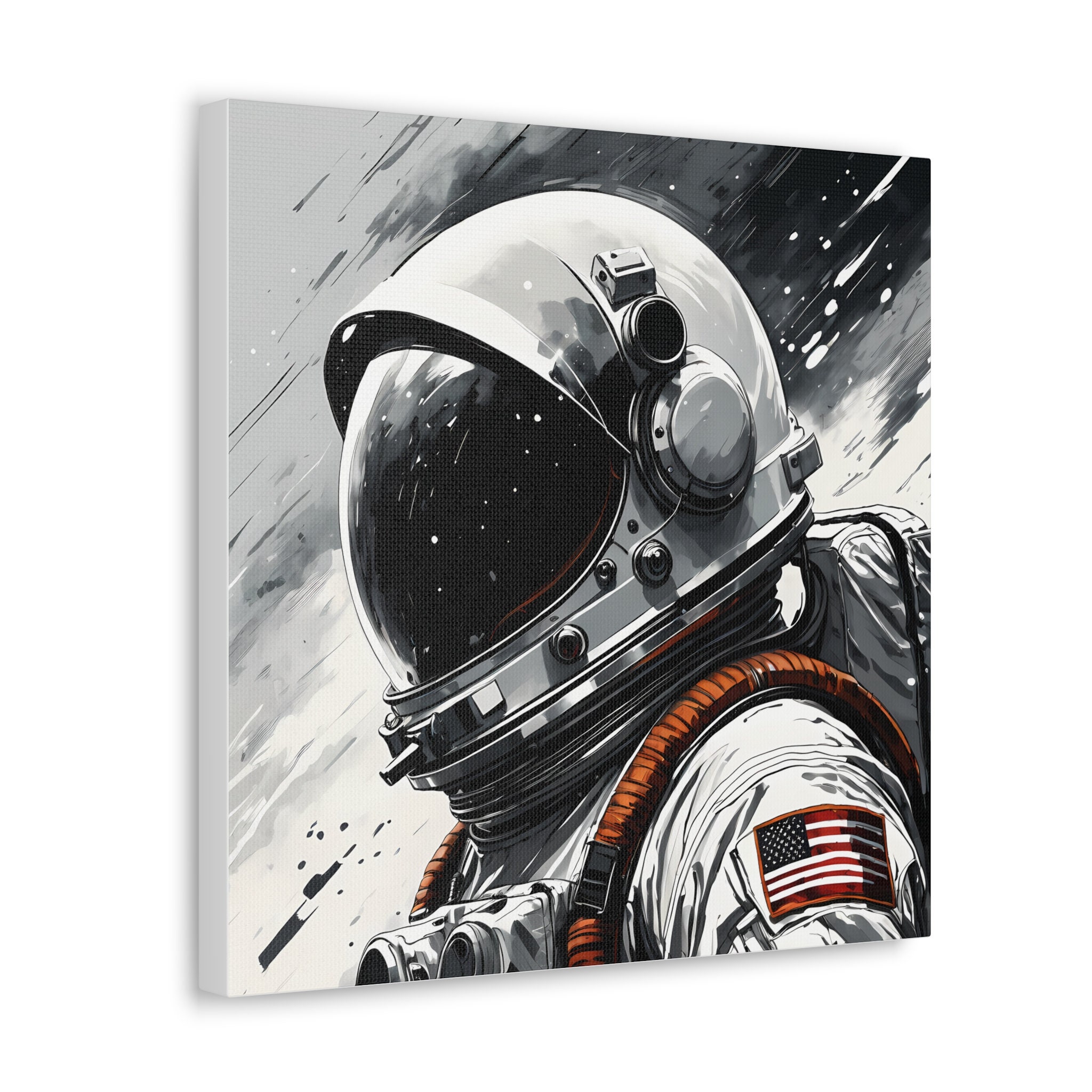 Astronaut in Space Art Canvas - Cosmic Explorer Illustration - Stellar ...