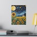 Van Gogh Sunflowers Starry Night Canvas Print: AI Art (12 X 16) - Etsy