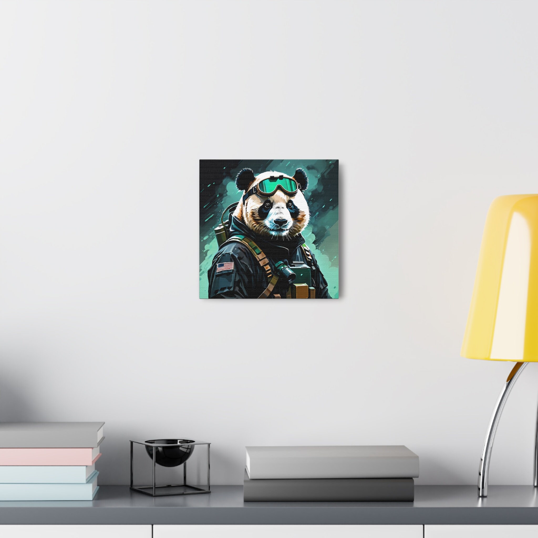 Panda Soldier Art Canvas: Whimsical Military Illustration - Etsy