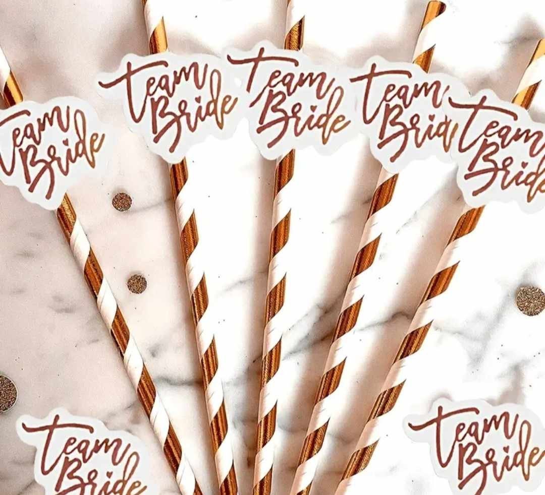 Team Bride Straws 10pk. Bridal Shower Straws. Hen Party Straws ...