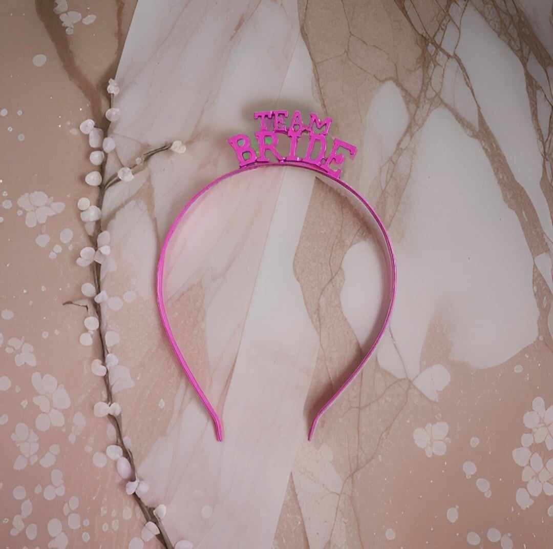 Pink Team Bride Headband. Pink Hens Party. Pink Bachelorette Party ...