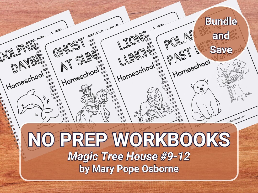Magic Tree House Book Homeschool Workbook Bundle | Dolphins at Daybreak ...