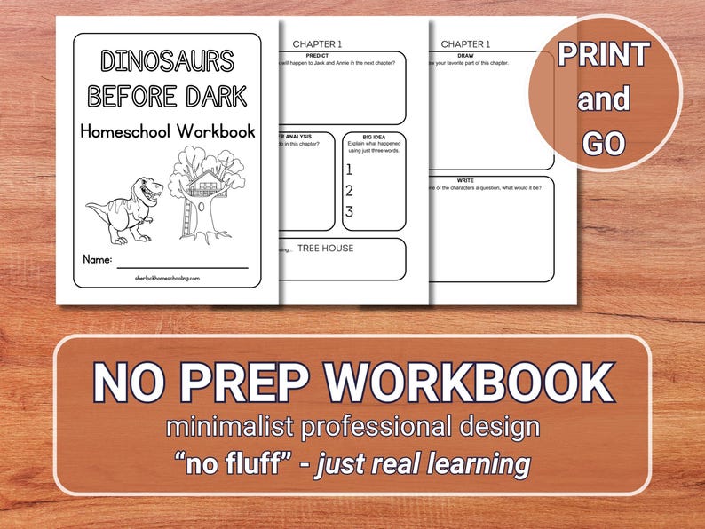 Magic Tree House 4 Book Homeschool Workbook Bundle | Dinosaurs Before ...