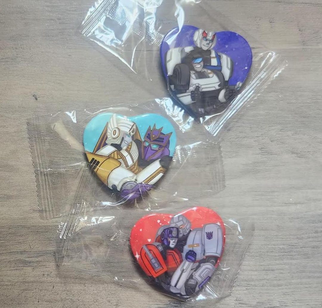 Transformers Fanart Heart Buttons: Dpax, Noblespark, Jazzprowl (2 Inch ...