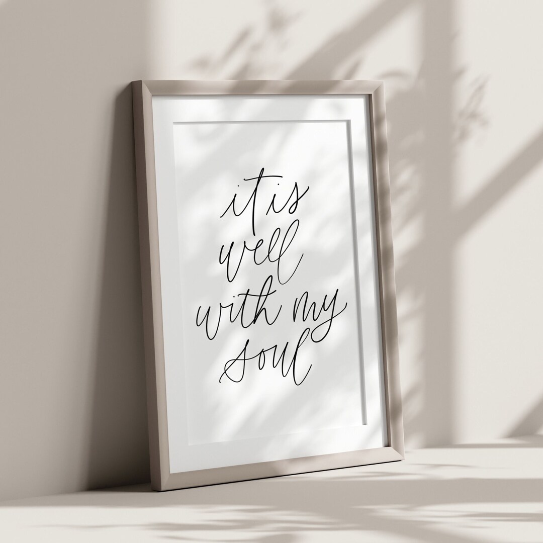 It is Well With My Soul Wall Art, It is Well Sign, Bible Verse Sign ...
