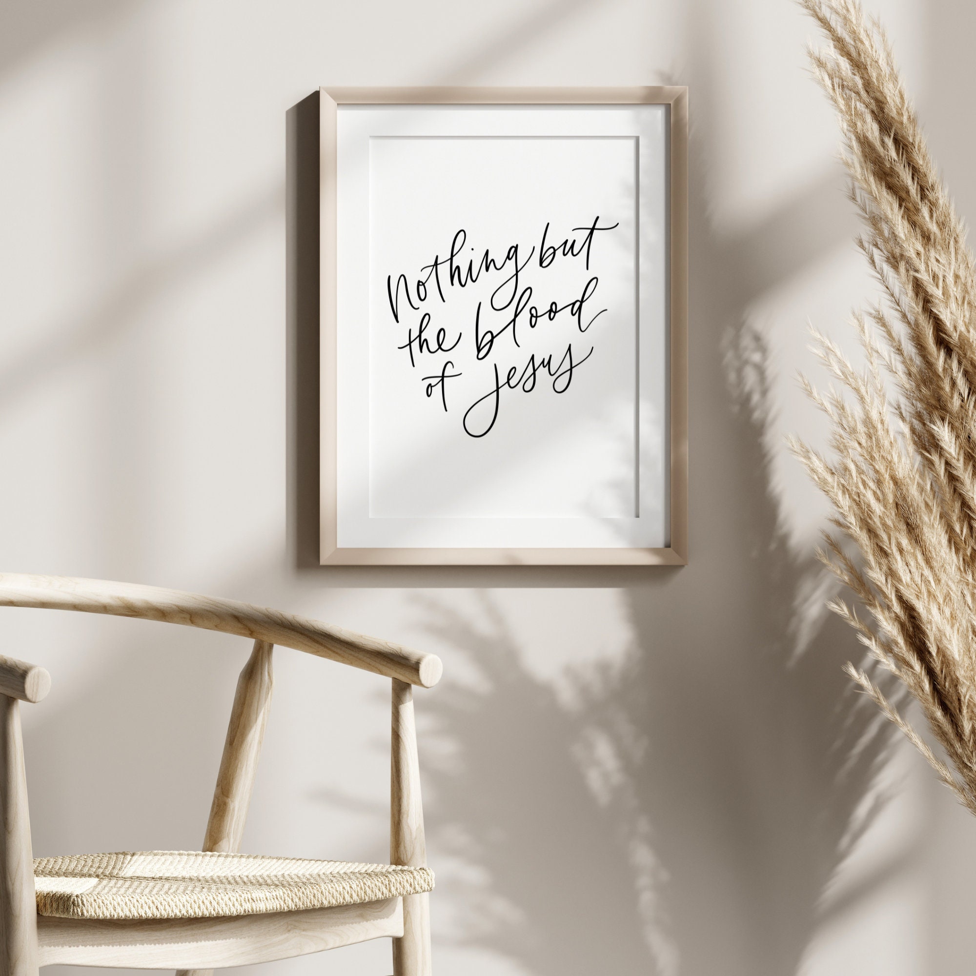 Nothing but the Blood Hymn Wall Art Print, Minimal Hymn Wall Decor ...