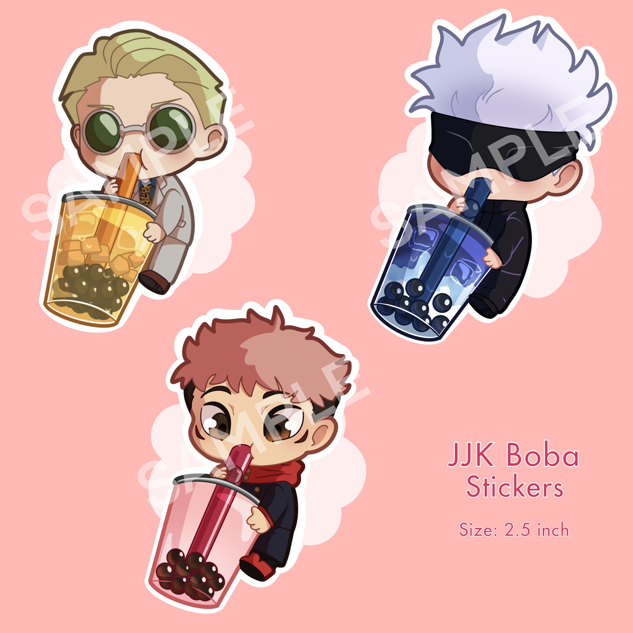 Jjk Boba Stickers - Etsy
