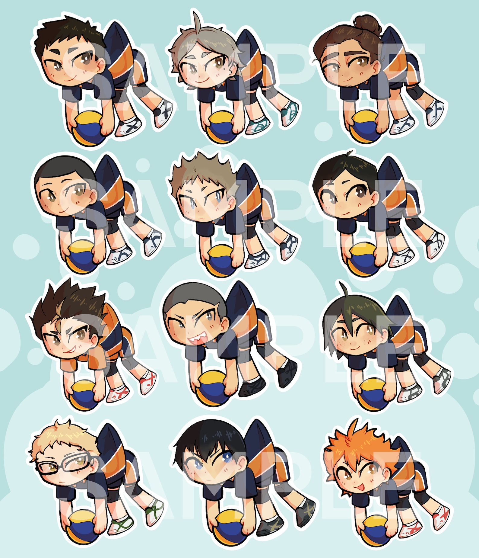 Haikyuu Karasuno Dangle Stickers - Etsy