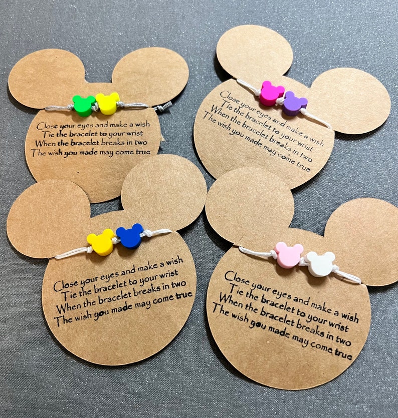 Custom Mickey Inspired Friendship Bracelet- 2 Charms/beads - Etsy