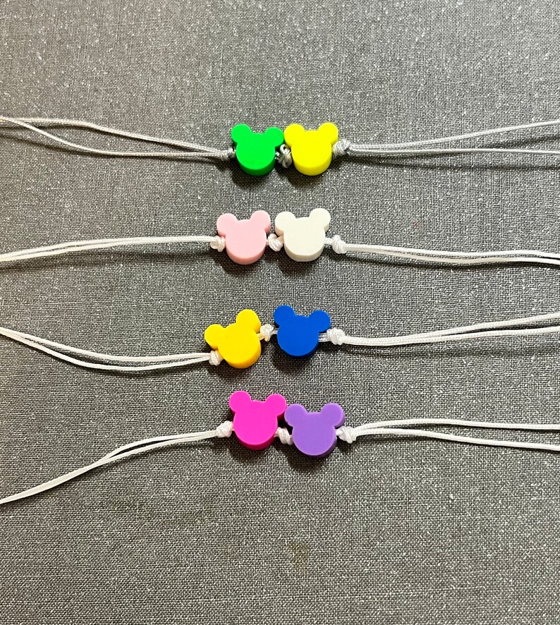 Custom Mickey Inspired Friendship Bracelet- 2 Charms/beads - Etsy