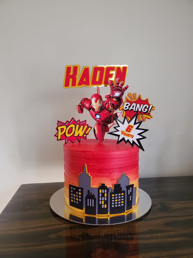 Superheroes - Iron - Man- Cake Topper- Cake Top - 3D. - Etsy