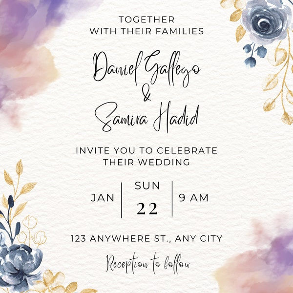 Timeless Wedding Invitation Template - Etsy