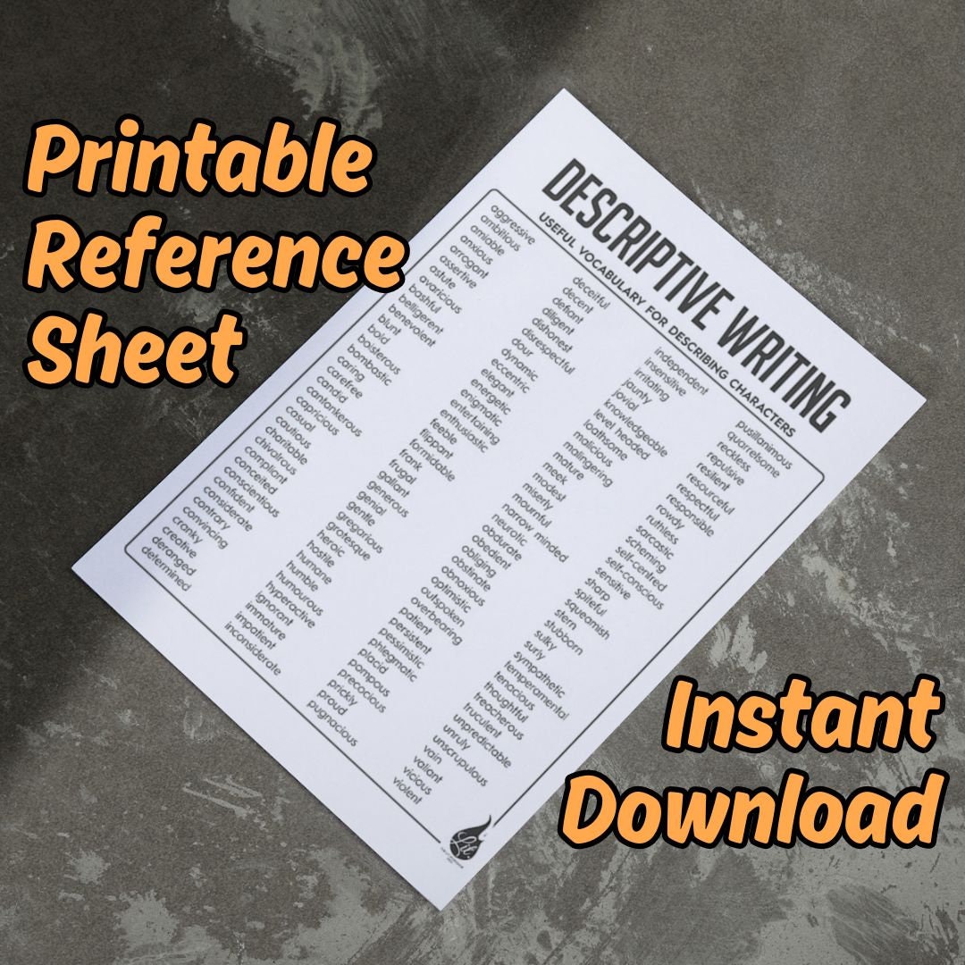 Descriptive Writing Vocabulary - Etsy