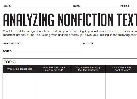 Hoja De Trabajo De No Ficción Hojas De Trabajo Con Características