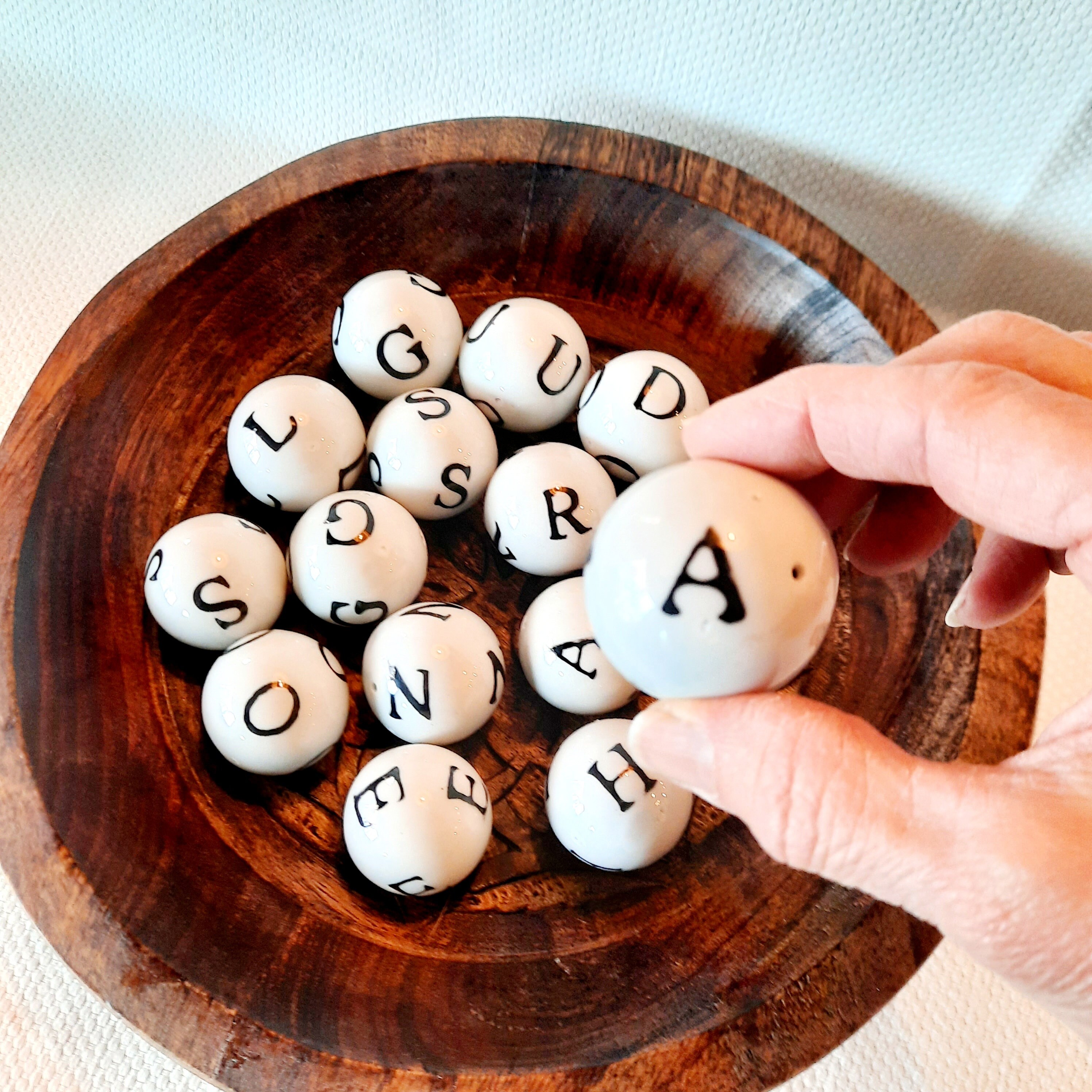 Set of 15 Ceramic Letter Balls - Etsy