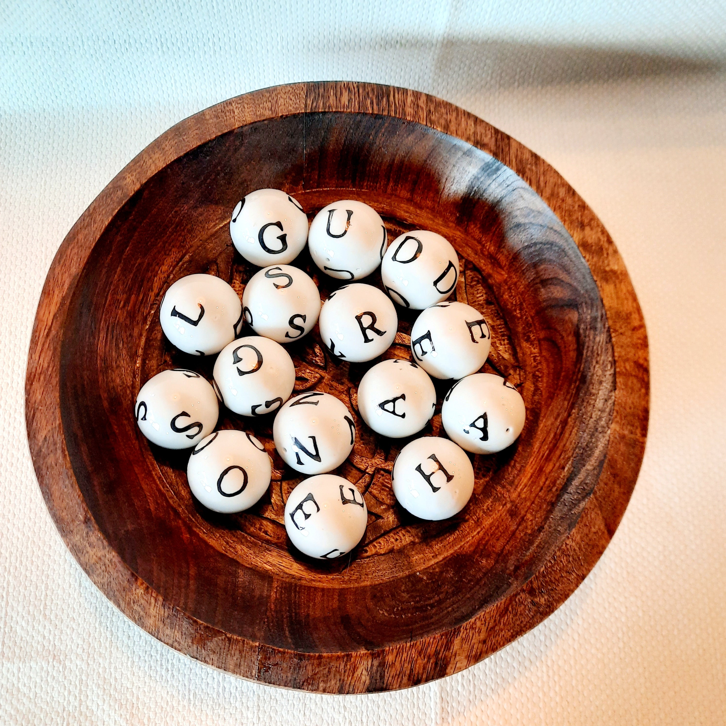 Set of 15 Ceramic Letter Balls - Etsy