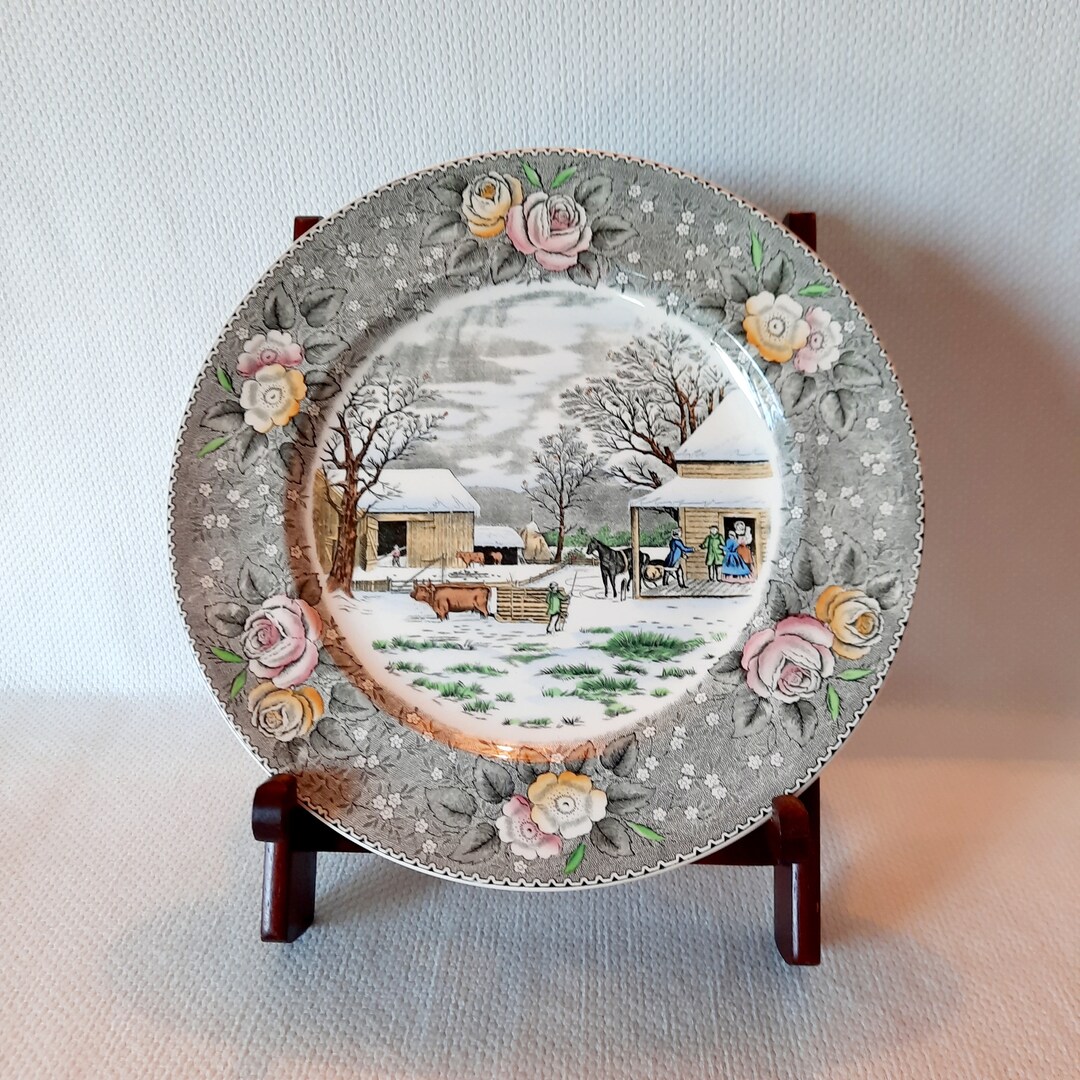 Adams Pottery Engravings for the People Series, "home to Thanksgiving ...