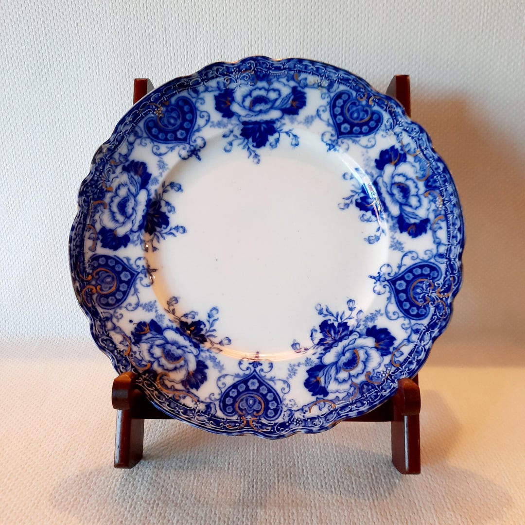 Antique Upper Hanley England Pottery, Flow Blue muriel Dinner Plate, 10 ...