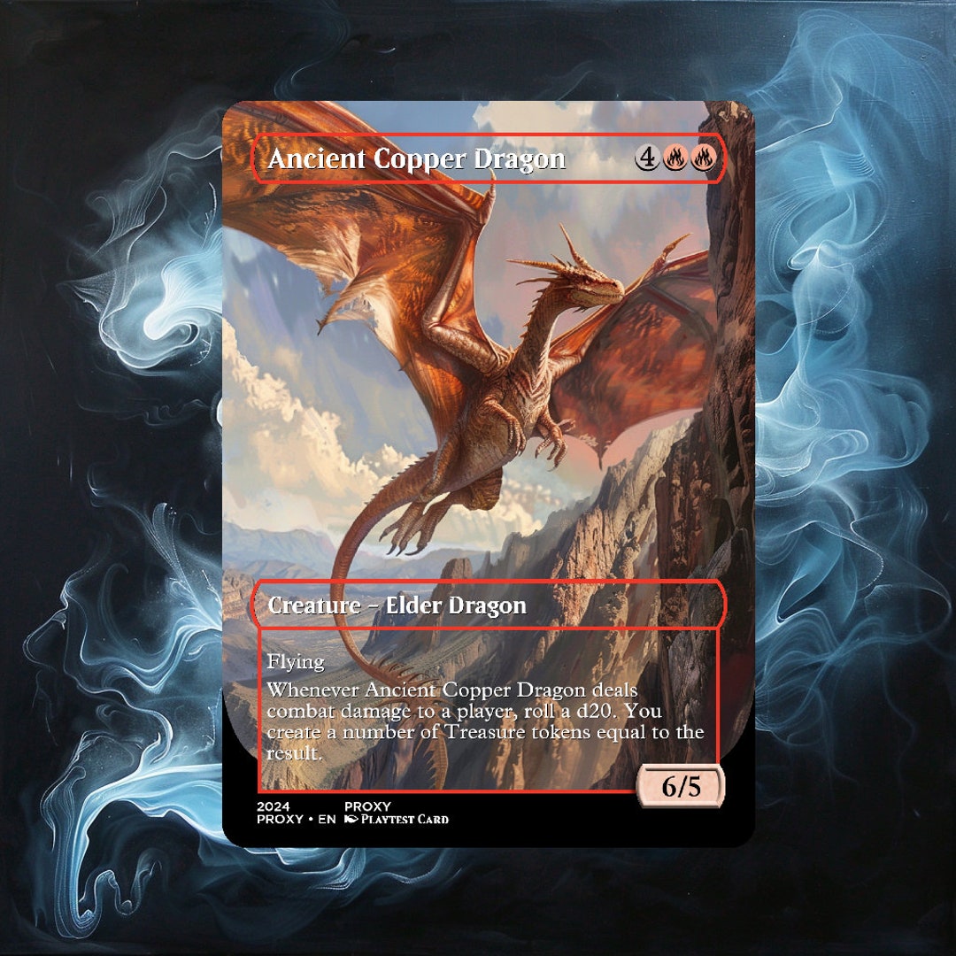 Discounted Ancient Copper Dragon Proxy Custom Proxy for Commander MTG Magic the Gathering ...