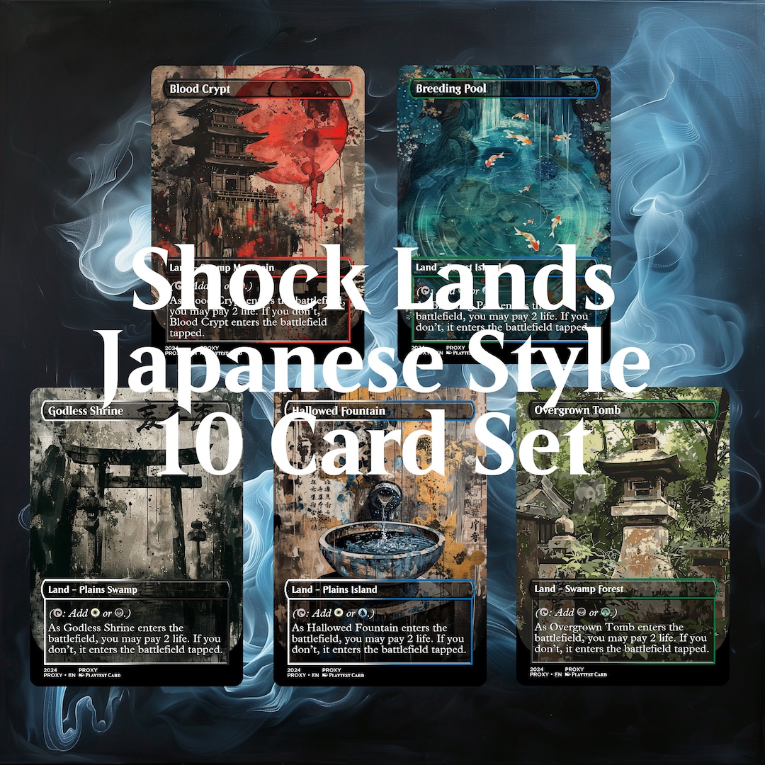 Japanese Style Shock Land Proxy Set - Custom Proxy Commander - Proxies - Etsy