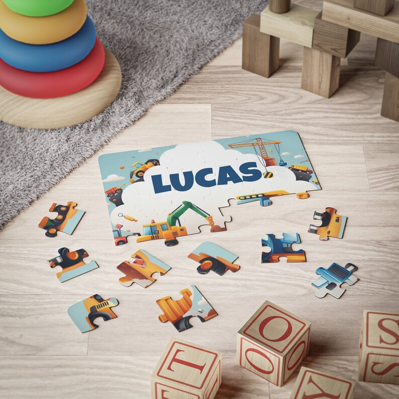 Personalized Truck Name Puzzle, Custom Child 30pc Puzzle for Toddlers ...