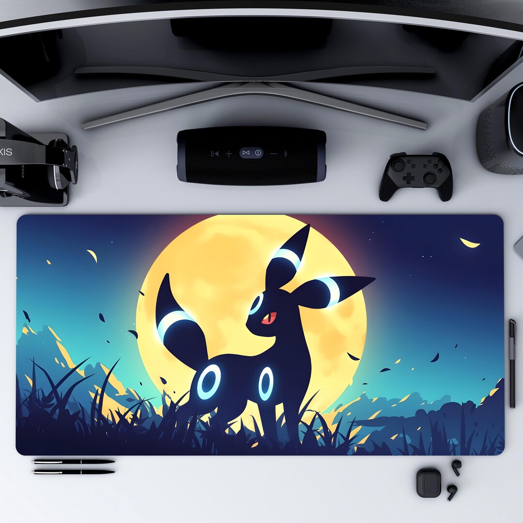 Shiny Umbreon Full Moon Playmat, Pokemon Inspired Gaming Deskmat, XL ...