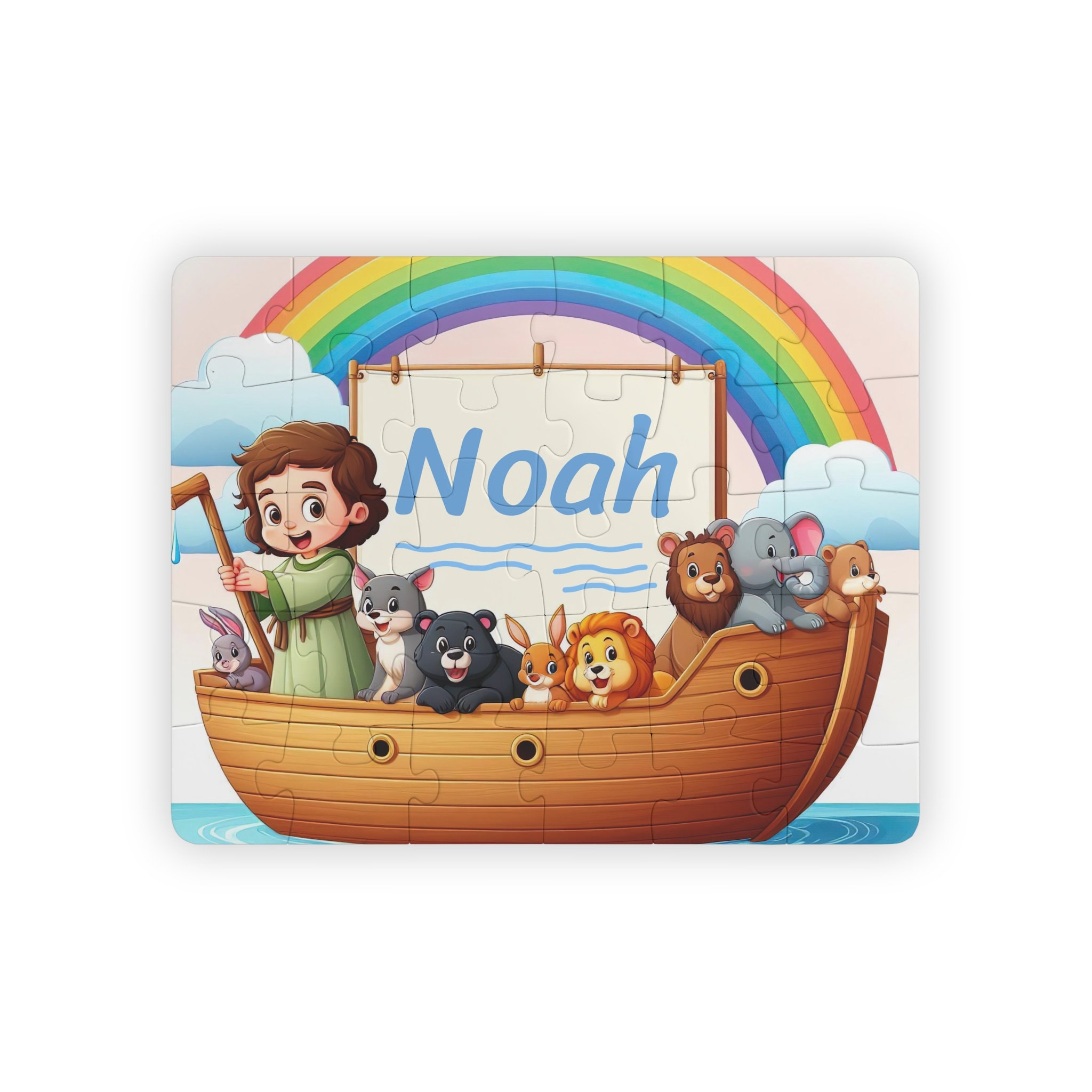 Personalized Noah's Ark Name Puzzle, Custom 30pc Puzzle for Toddlers ...