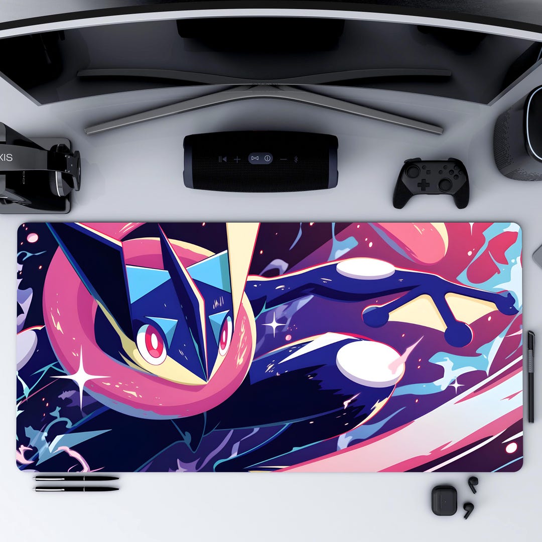 Greninja Night Slash Playmat, Pokemon Inspired Gaming Deskmat, XL ...