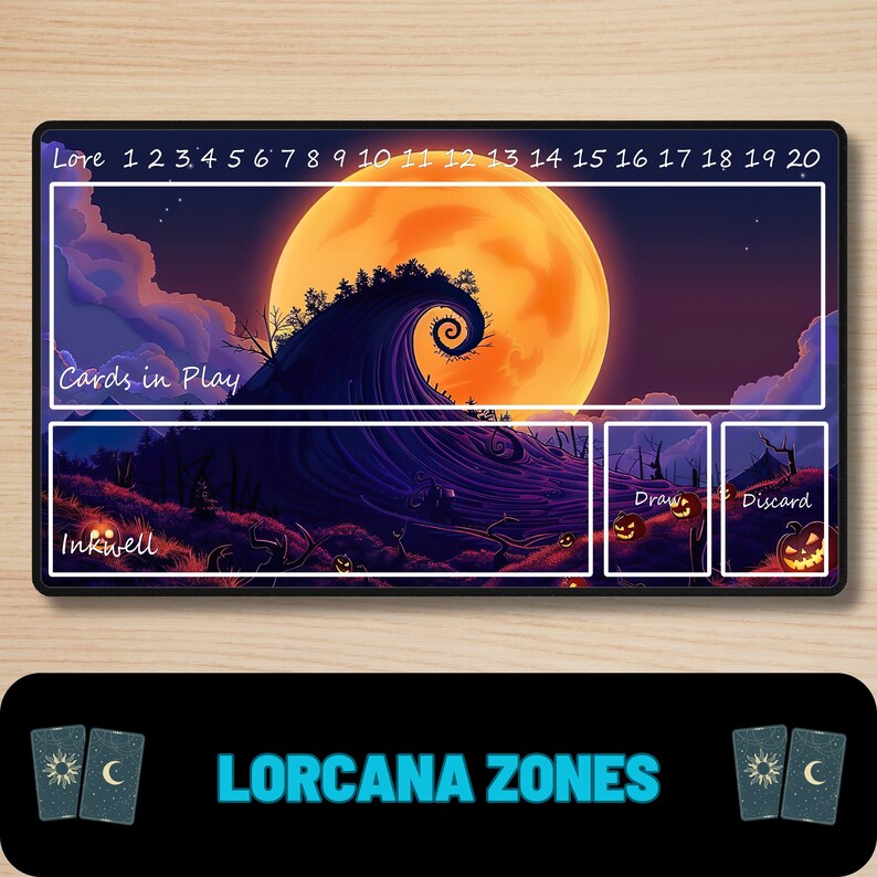 Lorcana Playmat Halloween Town Spiral Hill, Nightmare Before Christmas ...