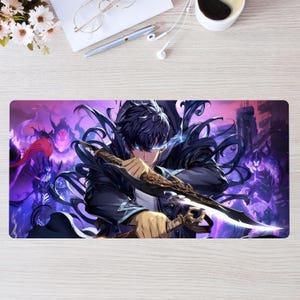 Solo Leveling Playmat, Sung Jinwoo Shadow Monarch Gaming Deskmat, XL ...