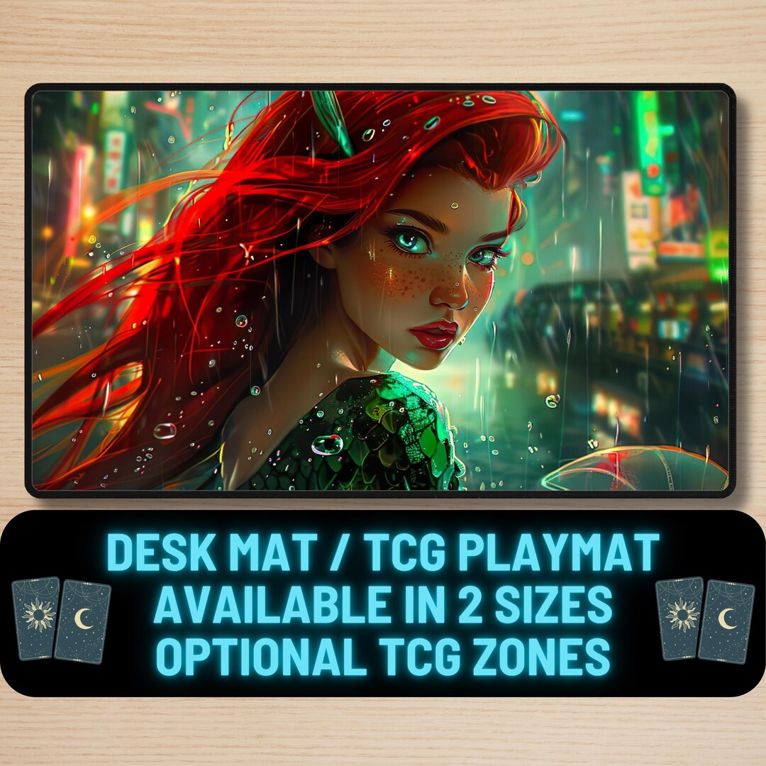 Cyberpunk Little Mermaid Lorcana Playmat, Atlantis Ariel Inspired ...