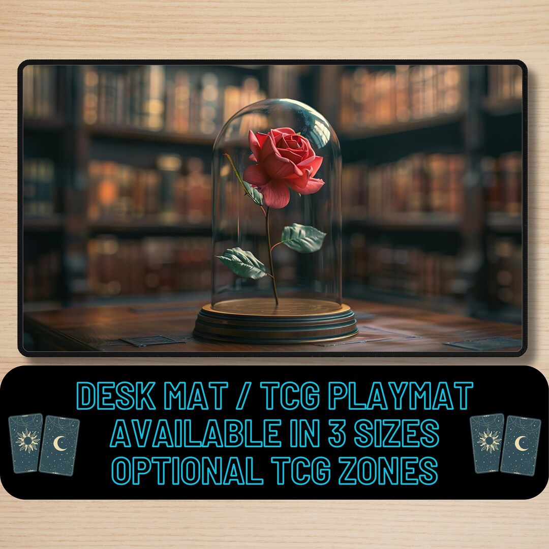 Beauty and the Beast Desk Mat, Rose Flower Gaming Pad, XL Extended ...