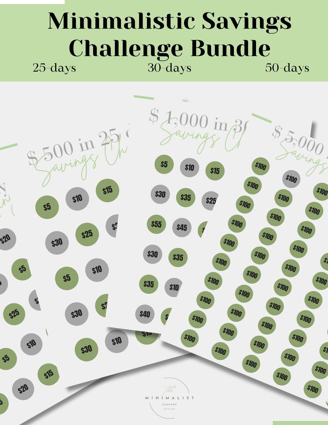 Digital Savings Challenge Bundle Printable Savings Challenge - Etsy
