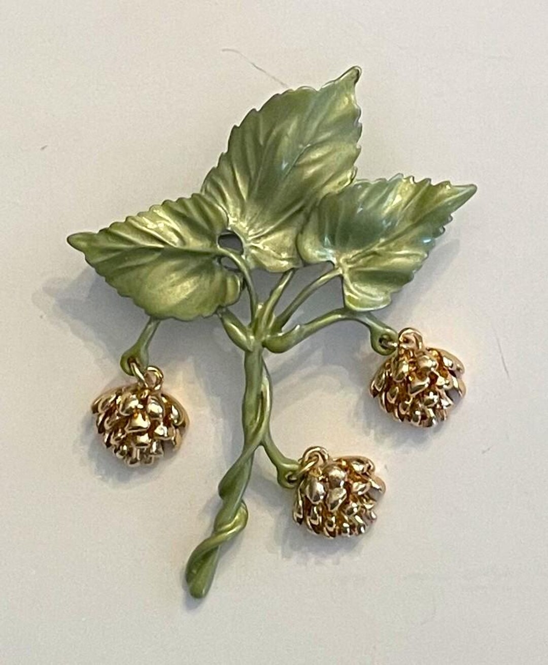 Retro Art Deco Style Celadon Green Enamel Fall Autumn Christmas ...