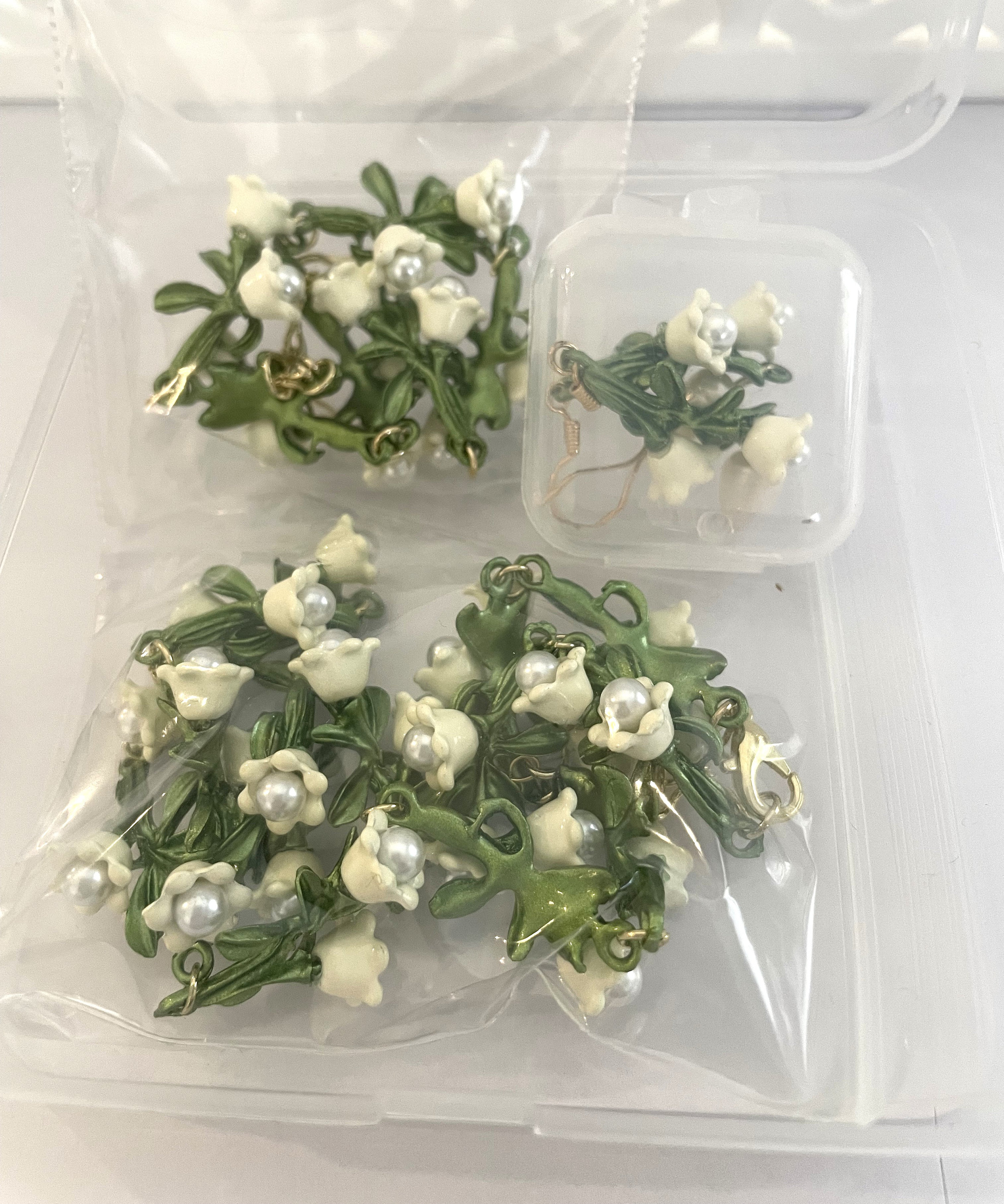 CLEARANCE Art Deco Nouveau Lily of the Valley Faux Pearl May Birthday ...