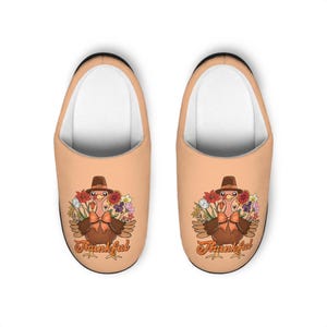 Thanksgiving Slippers Soft Cozy Slide-on Shoes, Cute Gifts, Wife Mom ...