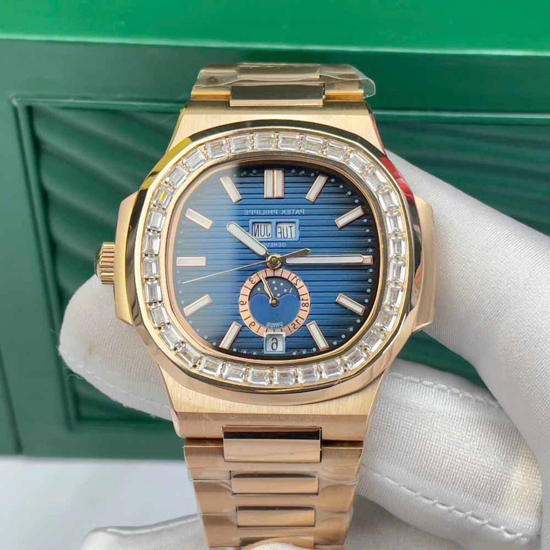 Patek Philippe Nautilus Blue Gold Diamond 41mm ,stainless Steel Patek ...