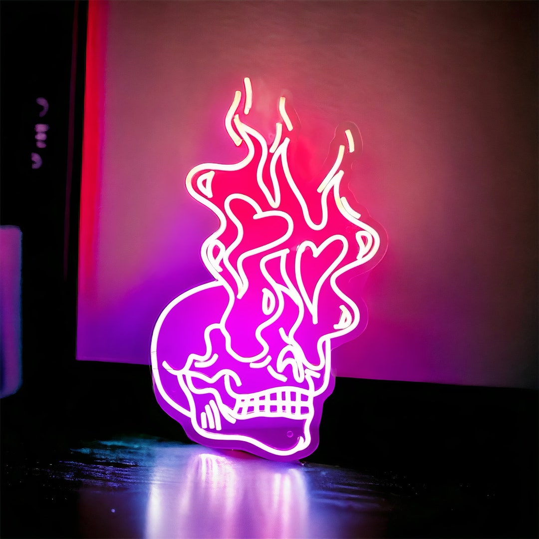 LED Skull Head Neon Sign | Neon Light Sign | Led Neon Light | Neon ...