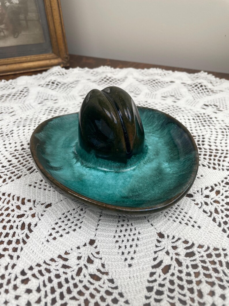 Drip Glaze Pottery Cowboy Hat Trinket Dish, Mcmaster Pottery Canada ...