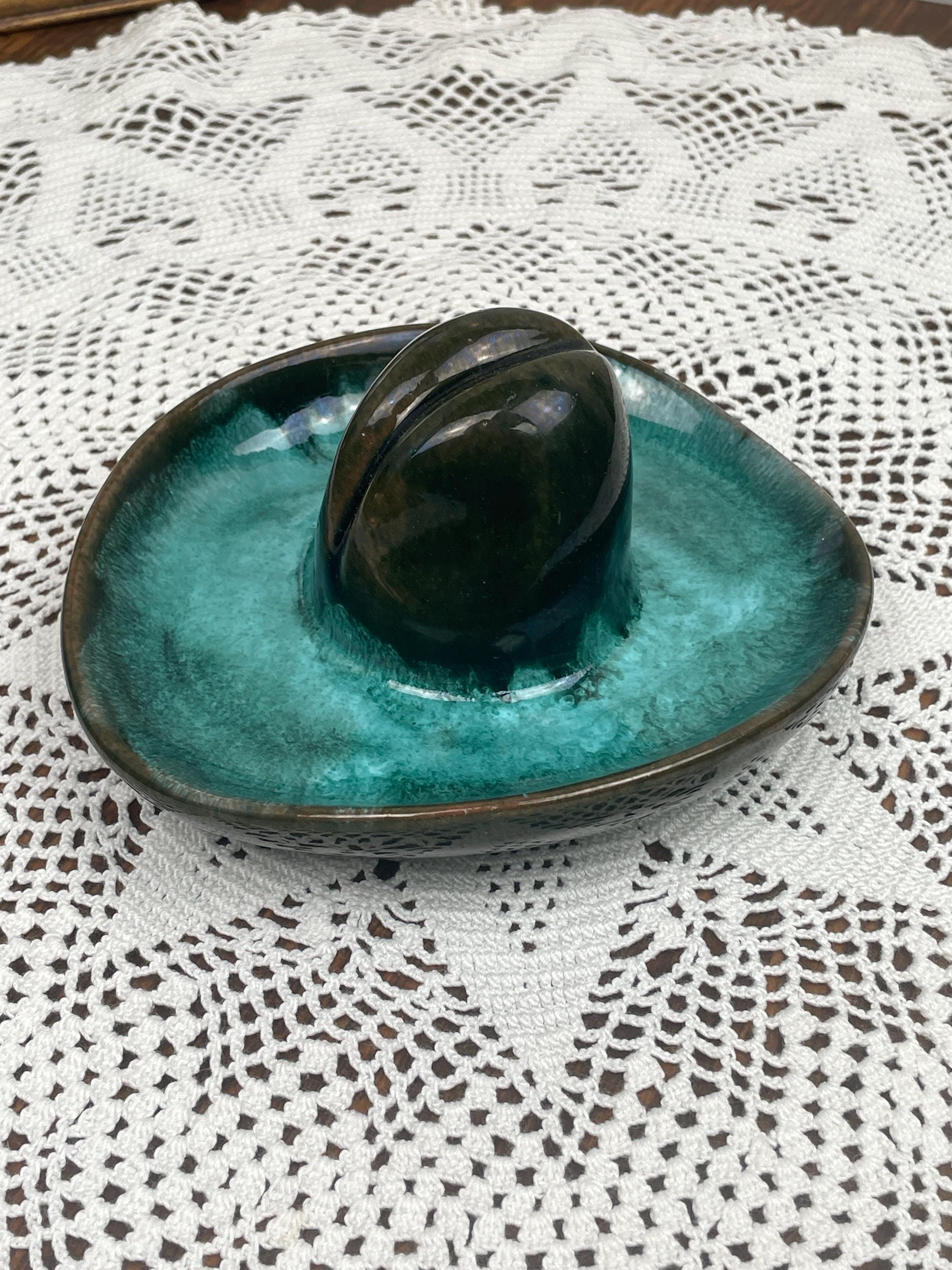 Drip Glaze Pottery Cowboy Hat Trinket Dish, Mcmaster Pottery Canada ...