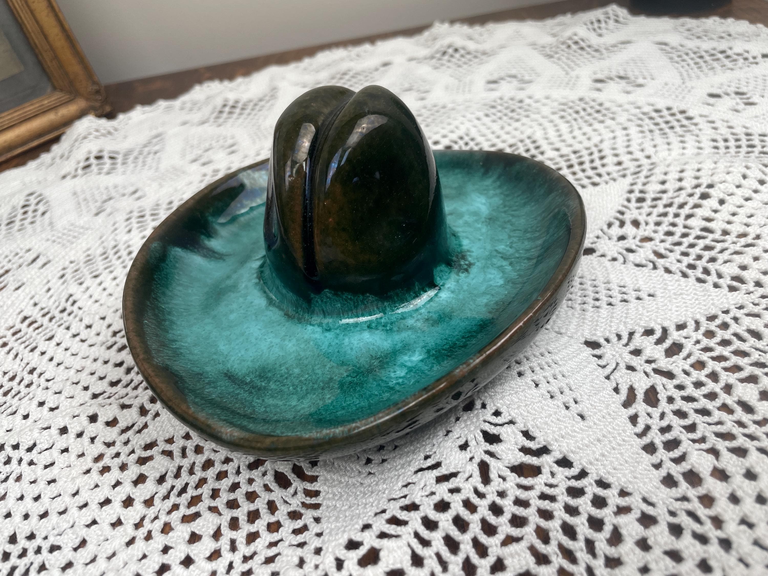 Drip Glaze Pottery Cowboy Hat/ashtray, Mcmaster Pottery Canada, Western ...