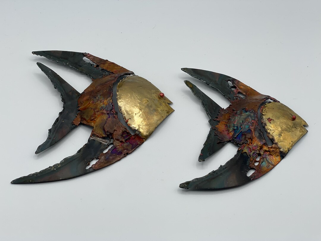 Vintage Metal 3D Fish, Wall Art, Wall Decor, Set of 2 - Etsy