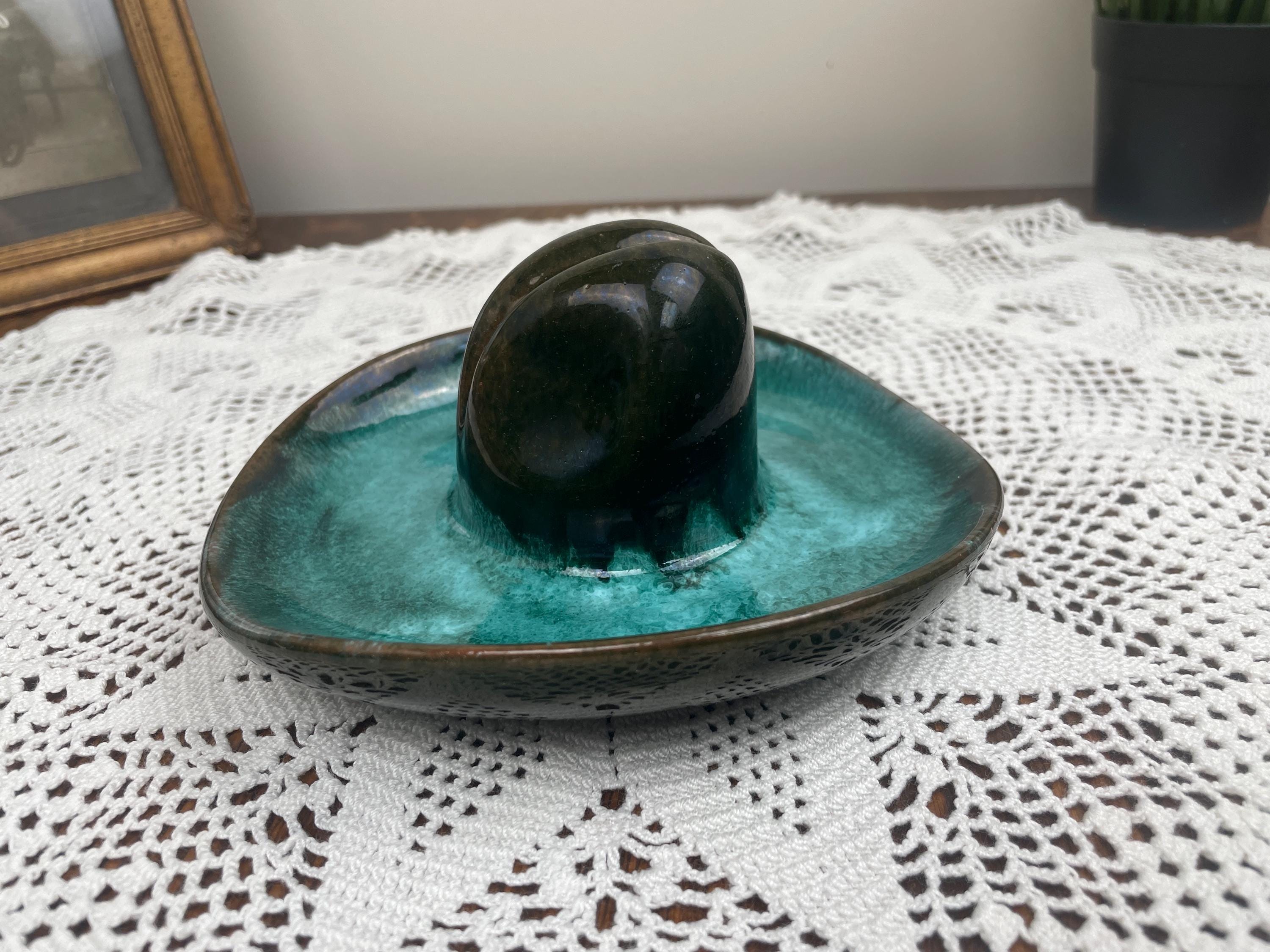 Drip Glaze Pottery Cowboy Hat/ashtray, Mcmaster Pottery Canada, Western ...