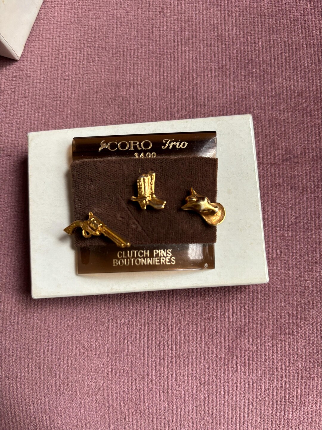 Vintage Western Set of 3 Coro Trio Cowboy Clutch Pins - Etsy