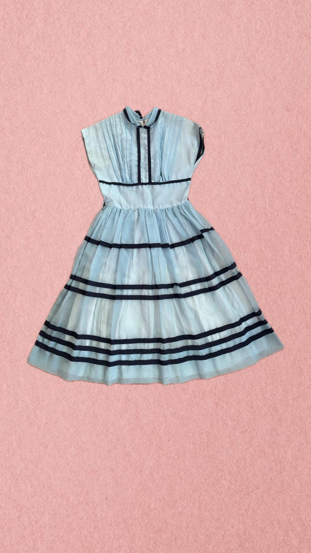 Vintage 1950’s Handmade Baby Blue Retro Swing Dress With Doll Collar - Etsy