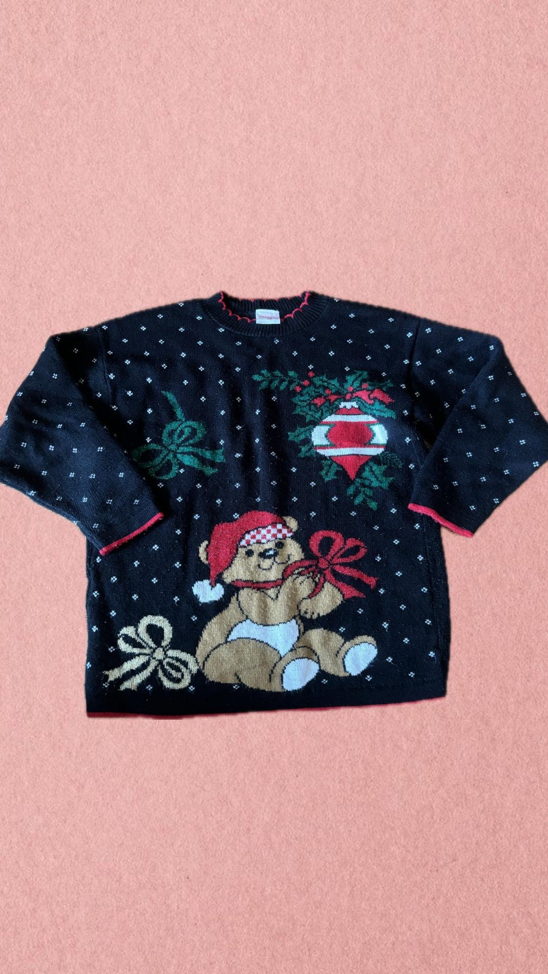 Vintage 90’s Holiday Time Teddy Bear Christmas Sweater - Etsy